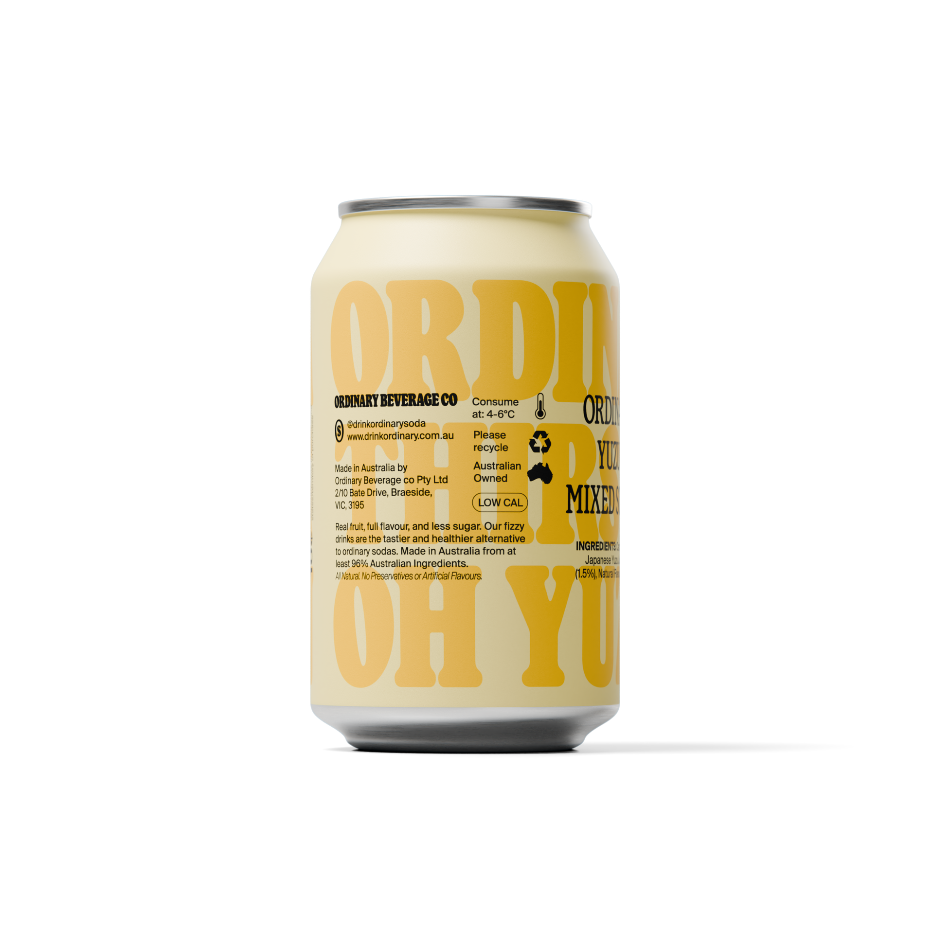Yuzu Lemon - Ordinary Soda 12 x 330ml – Ordinary Beverage Co